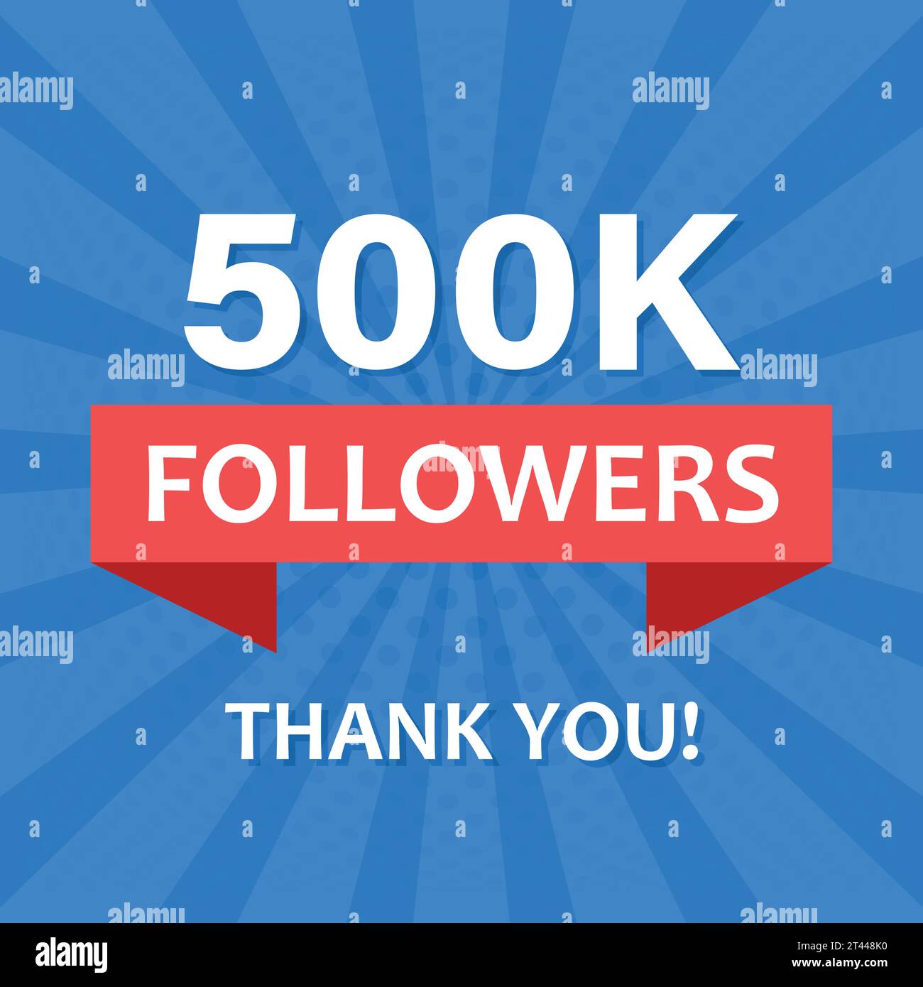 Thank you 500000 followers icon in flat style. Subscription amount ...