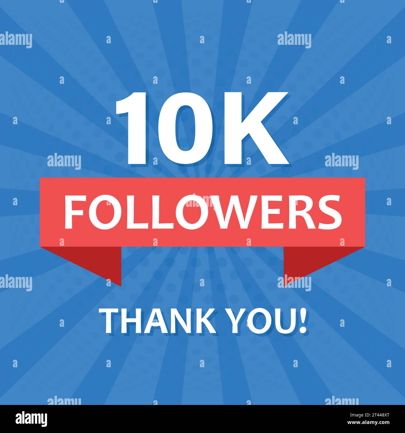 Thank you 10000 followers icon in flat style. Subscription amount ...