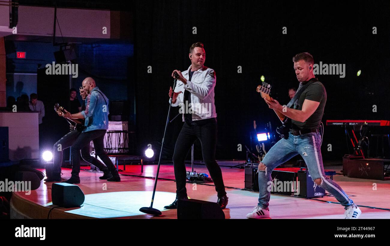 Edmonton, Canada. 26th Oct, 2023. (L to R) JJ Hunter, Brock Hunter, Ty ...