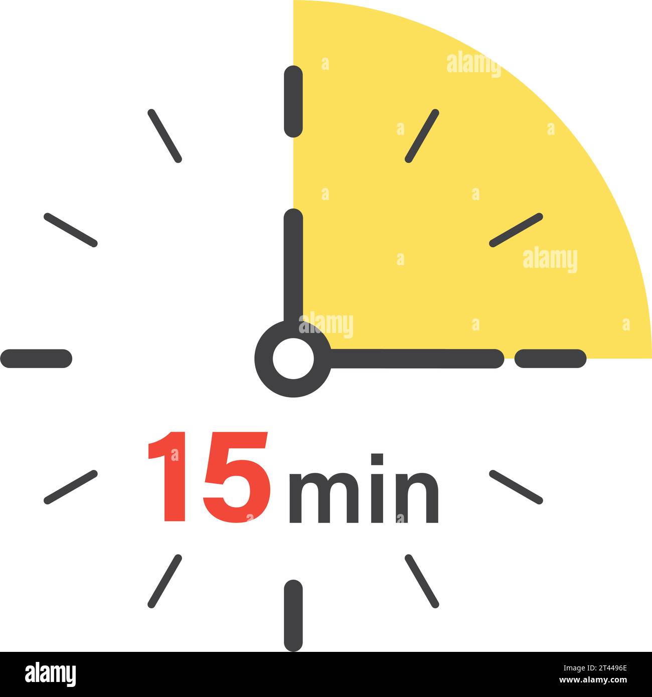 15 Minutes On Stopwatch Icon In Flat Style Clock Face Timer Vector Illustration On Isolated