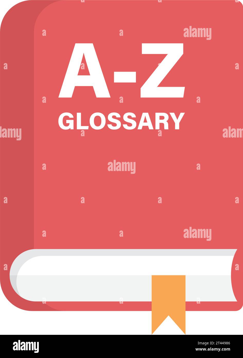Glossary book icon in flat style. Guidebook encyclopedia vector ...