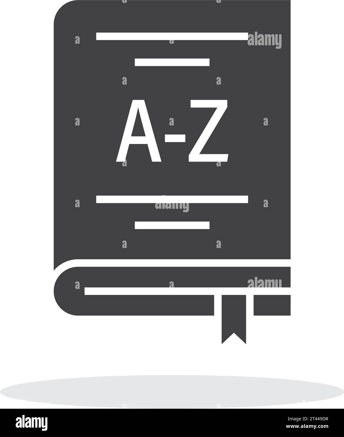 Glossary book icon in flat style. Guidebook encyclopedia vector ...