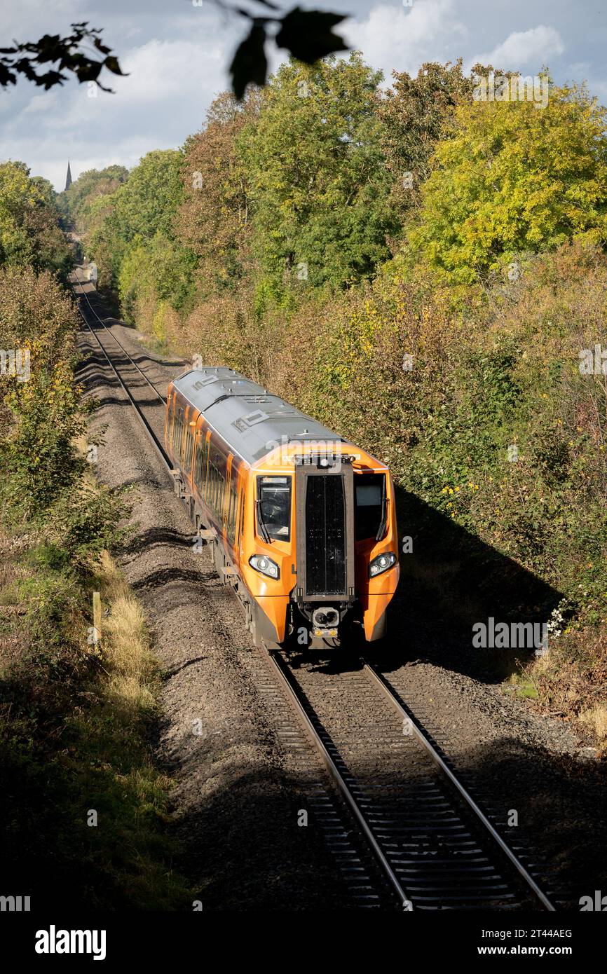 Train on a single track hi-res stock photography and images - Alamy
