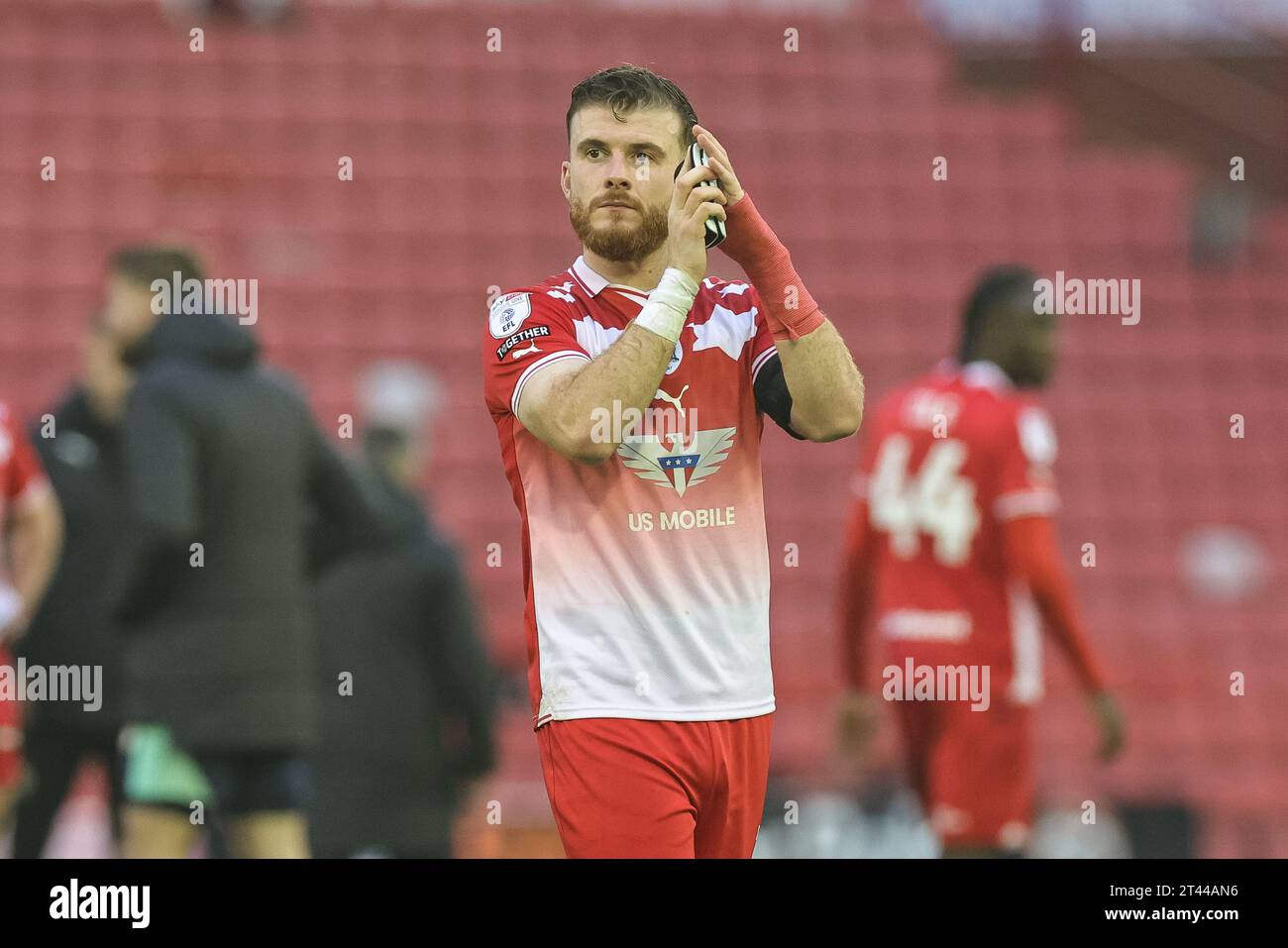 Nicky Cadden #7 of Barnsley applauds the home fans during the Sky Bet ...
