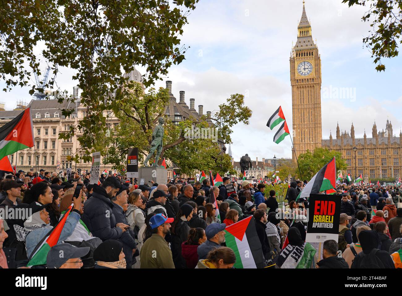 Protestors gather in Parliament Square, Central London, to listen to ...