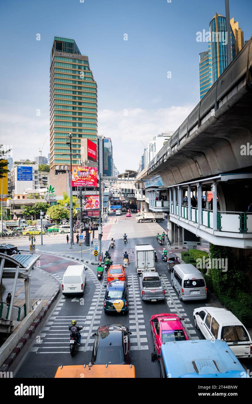 View of the junction of Sukhumvit Rd., Asoke Montri Rd. and ...