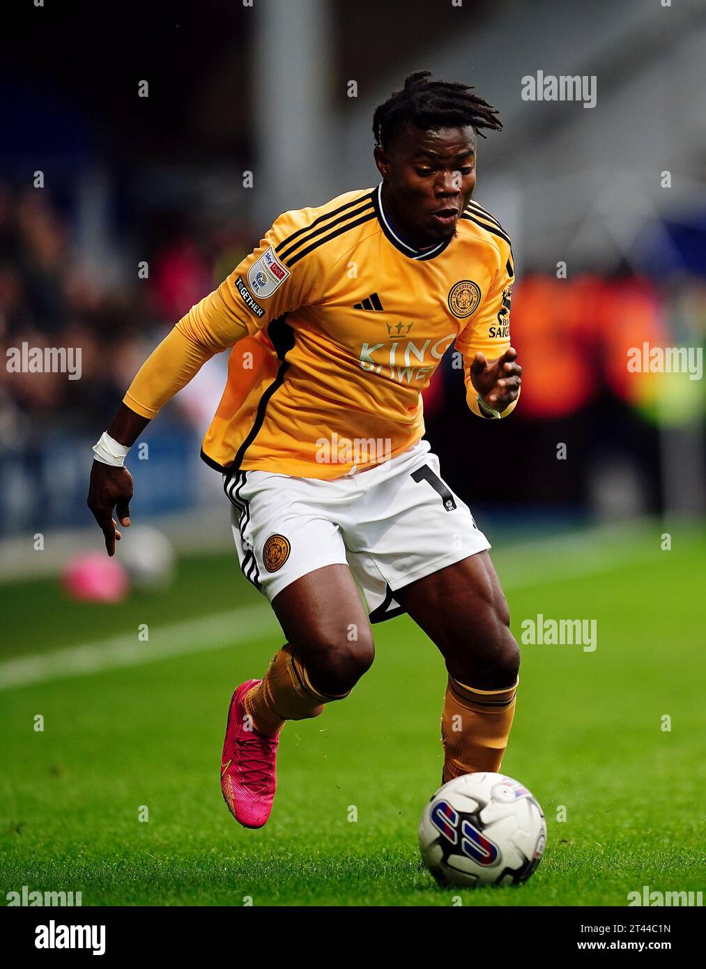 Leicester City's Abdul Fatawu during the Sky Bet Championship match at ...
