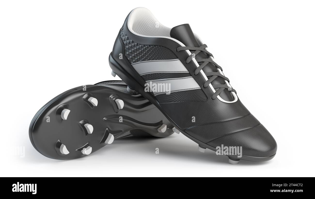 Classic football boots isolated on white background. 3d illustration ...