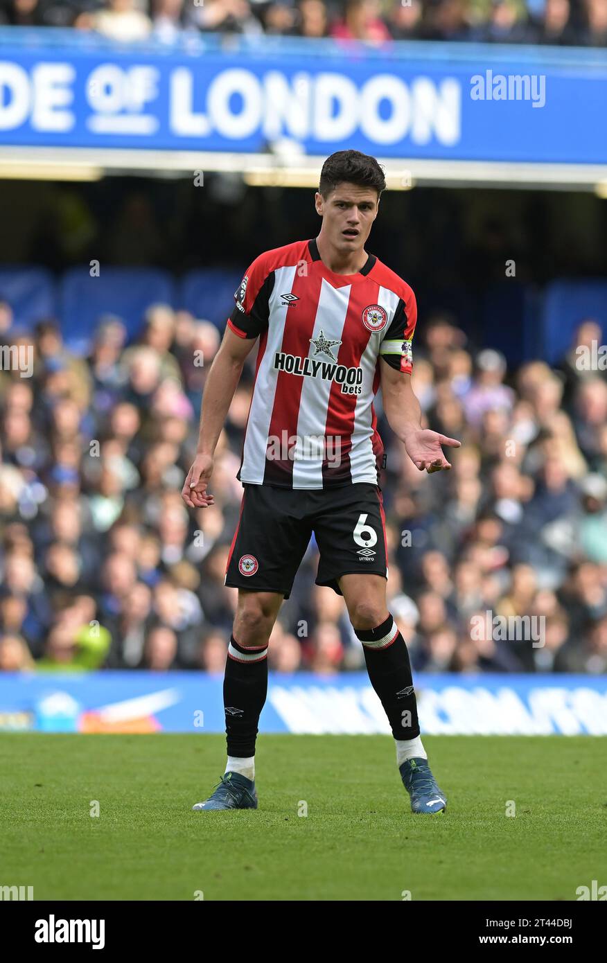 London, UK. 28th Oct, 2023. Christian Norgaard of Brentford FC during ...