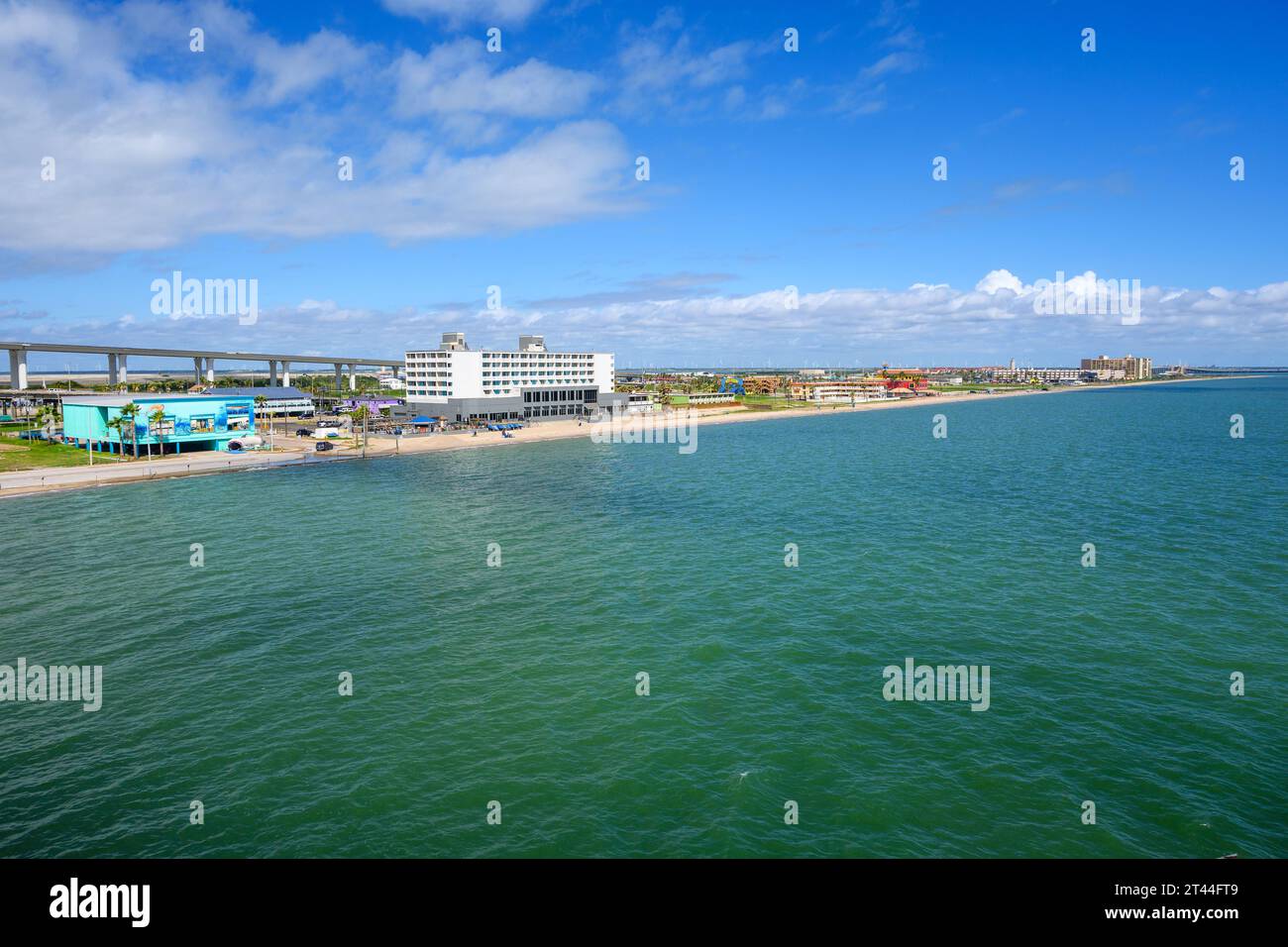 The coast in Corpus Christi with a beautiful North Beach. Texas, USA ...