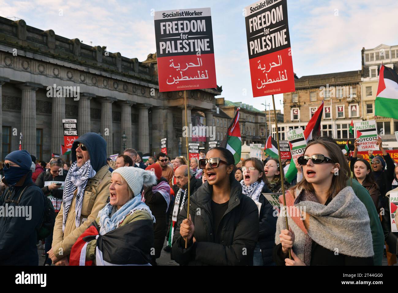 Edinburgh Scotland, UK 28 October 2023. Hundreds of pro Palestine ...