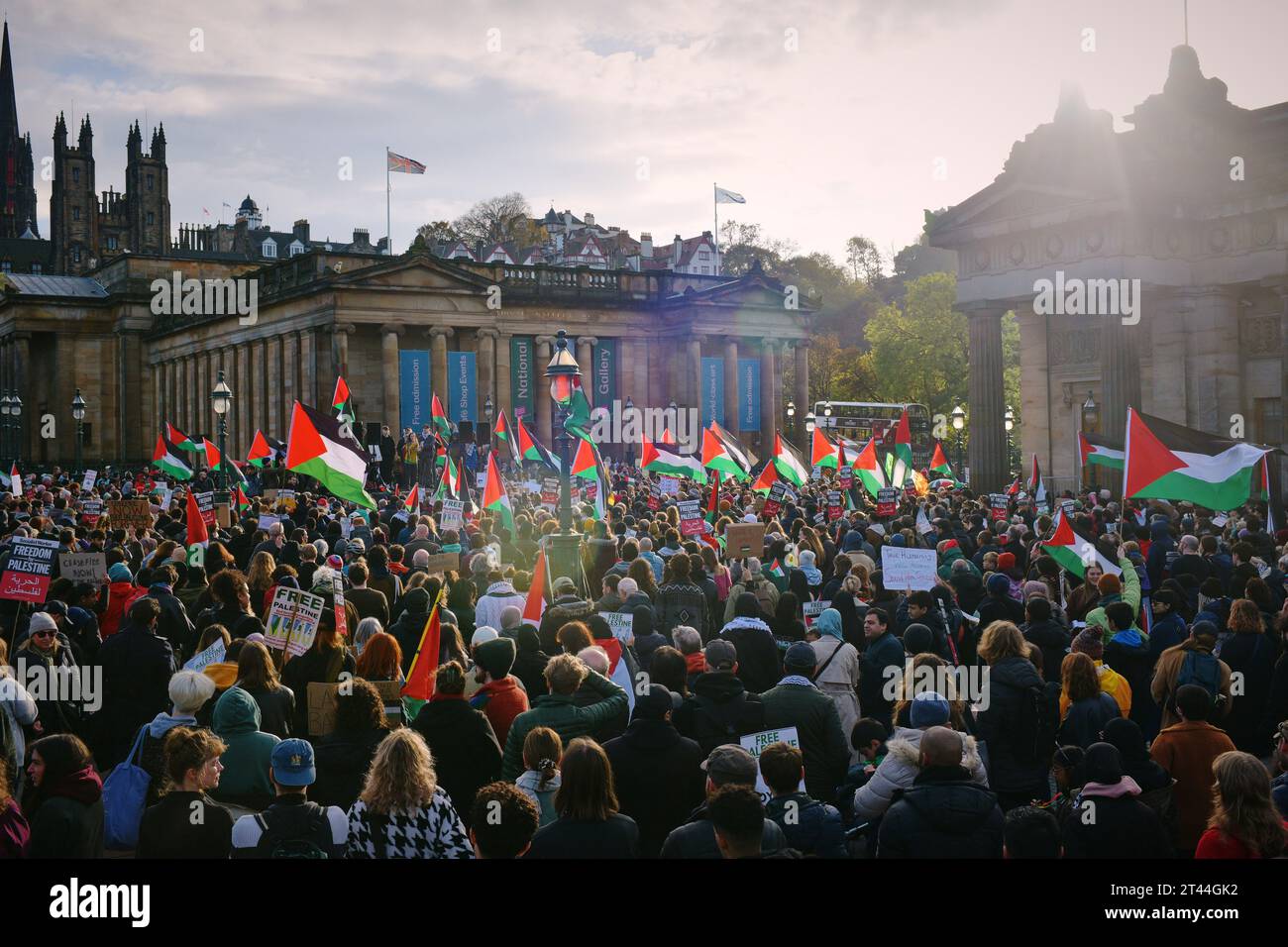 Edinburgh Scotland, UK 28 October 2023. Hundreds of pro Palestine ...