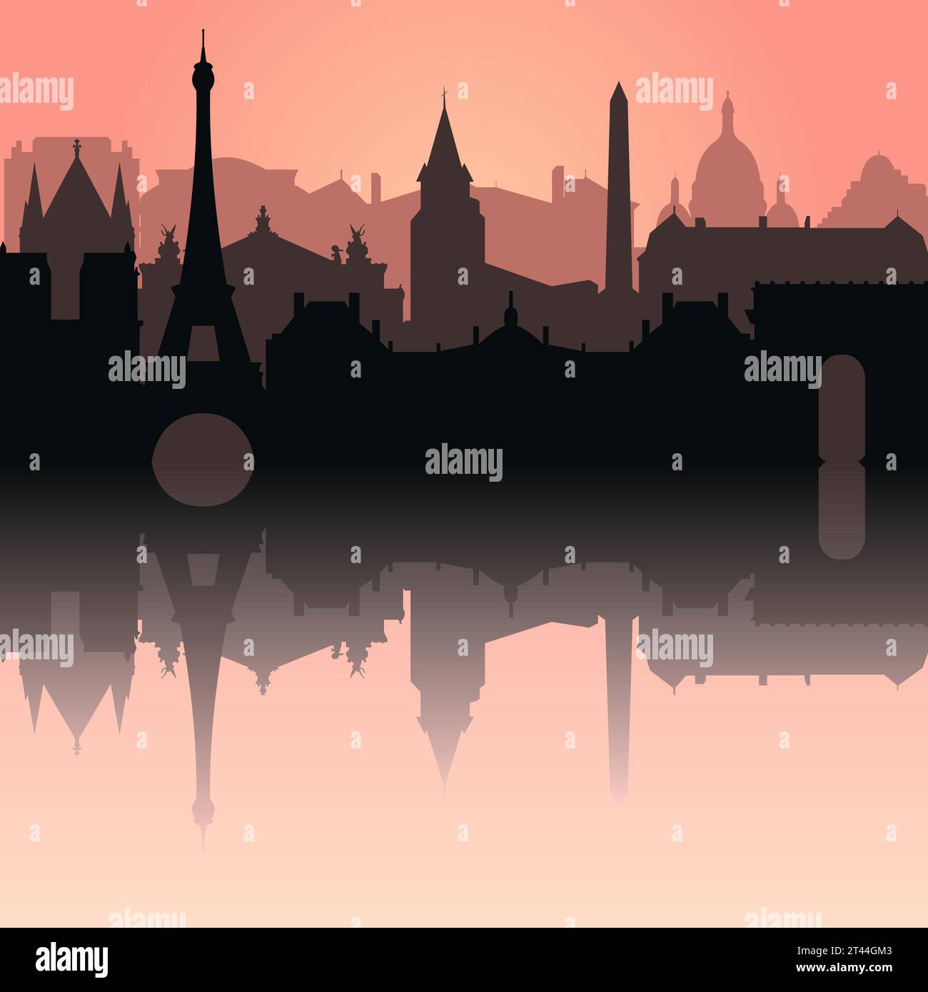 Paris City skyline. Silhouette City Paris France background. Vector ...