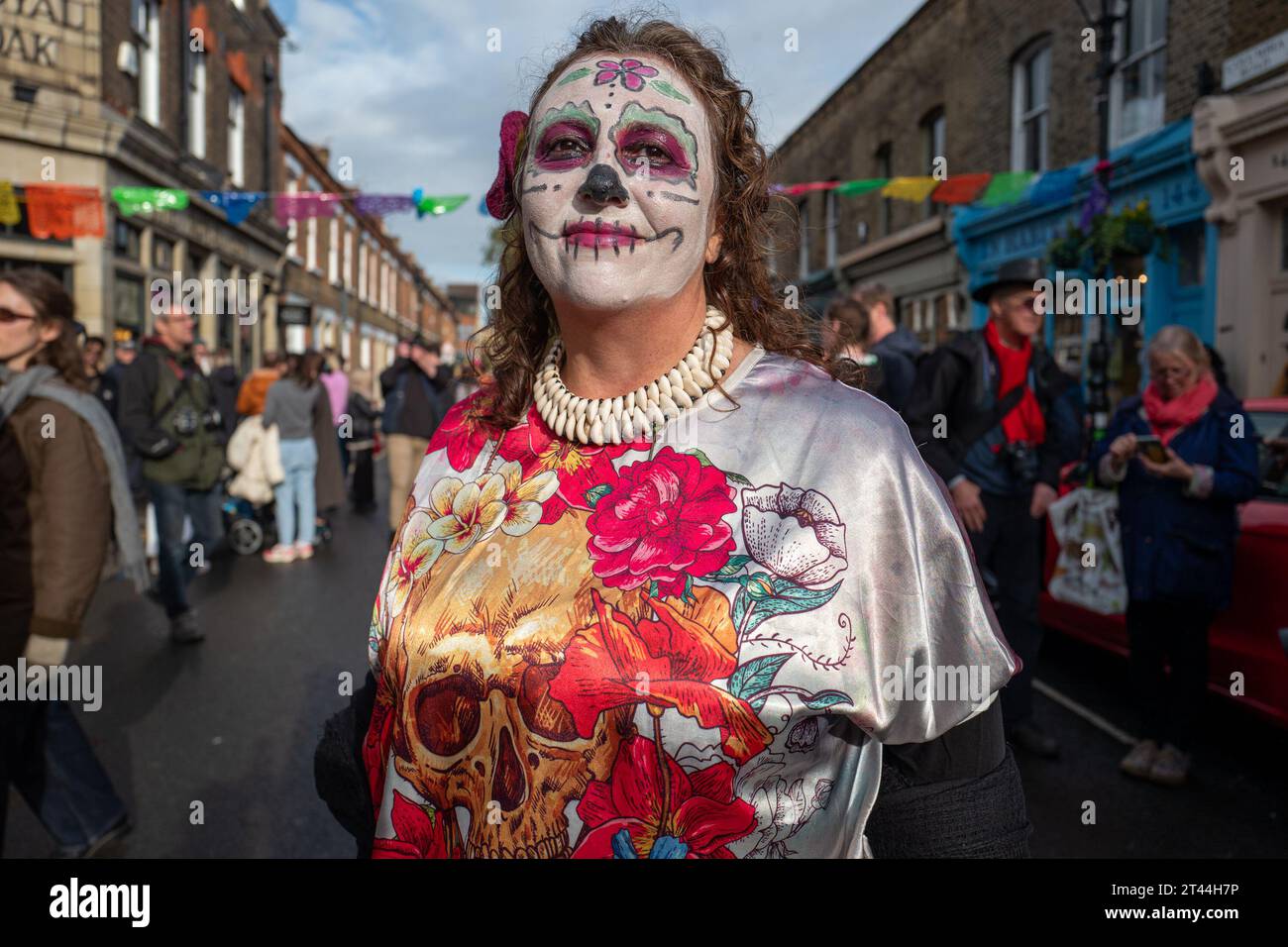 London, UK. 28th Oct, 2023. Day of The Dead at Columbia Road in London ...