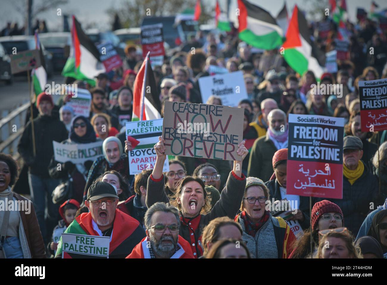 Edinburgh Scotland, UK 28 October 2023. Hundreds of pro Palestine ...