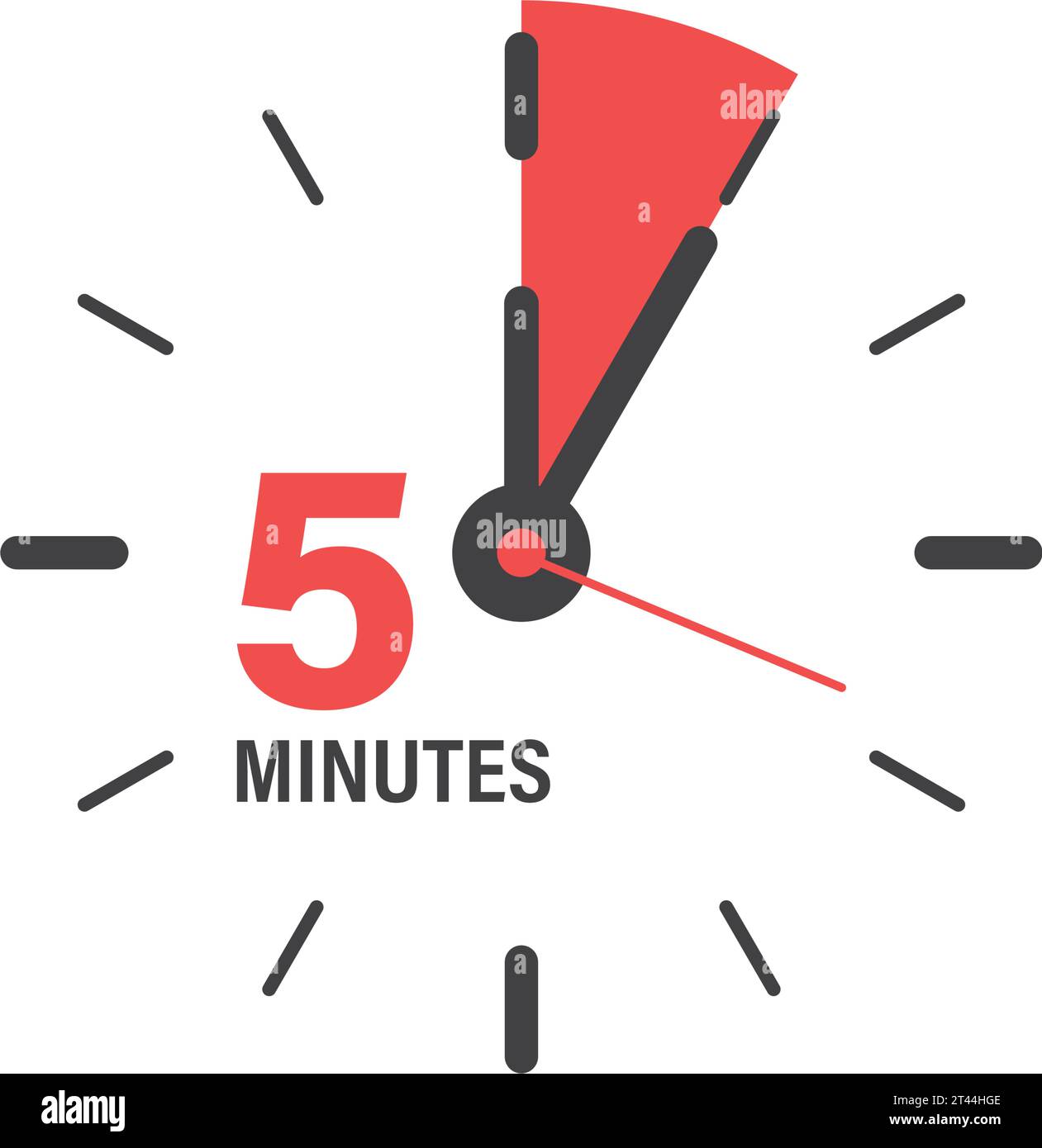 5 Minutes On Stopwatch Icon In Flat Style Clock Face Timer Vector Illustration On Isolated