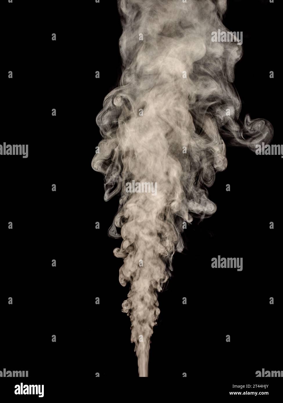Effect of rising white smoke isolated on a black background Stock Photo ...