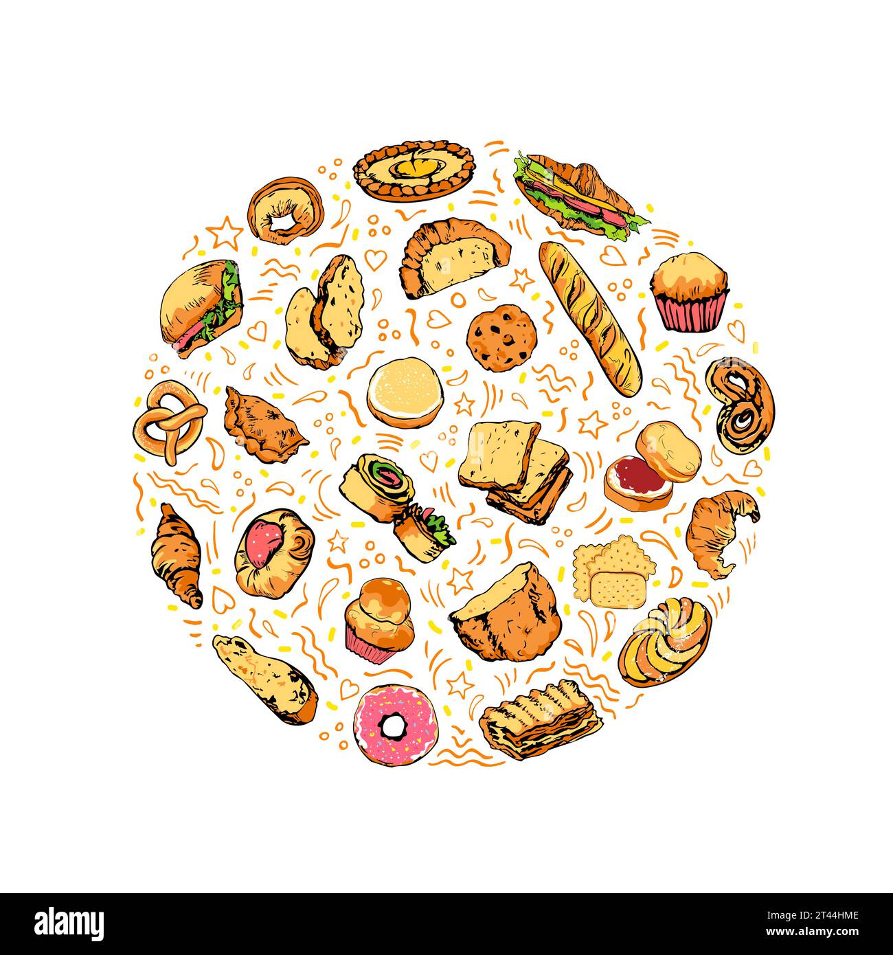 Bread baked goods sketch Stock Vector Images - Alamy