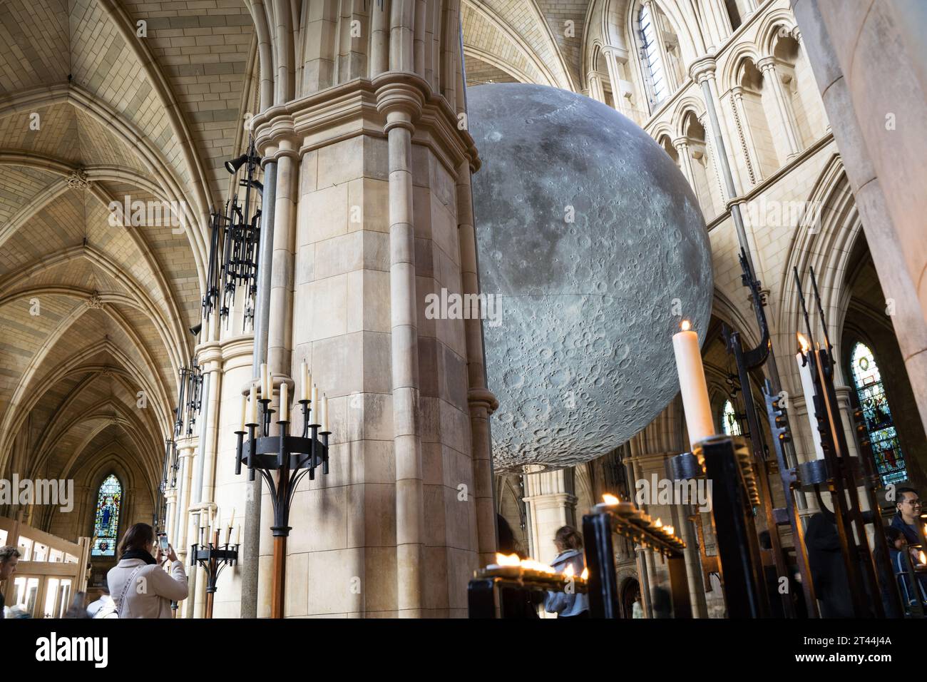 London UK 28th October 2023. Visitors to London Southwark Cathedral ...