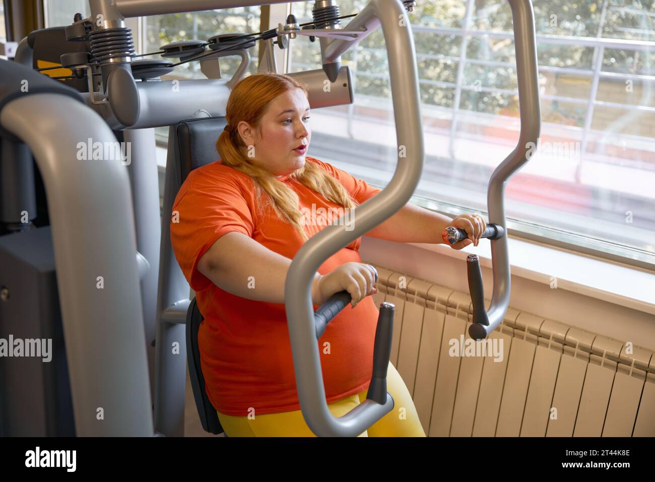 Fat sweaty woman fitness hi-res stock photography and images - Alamy