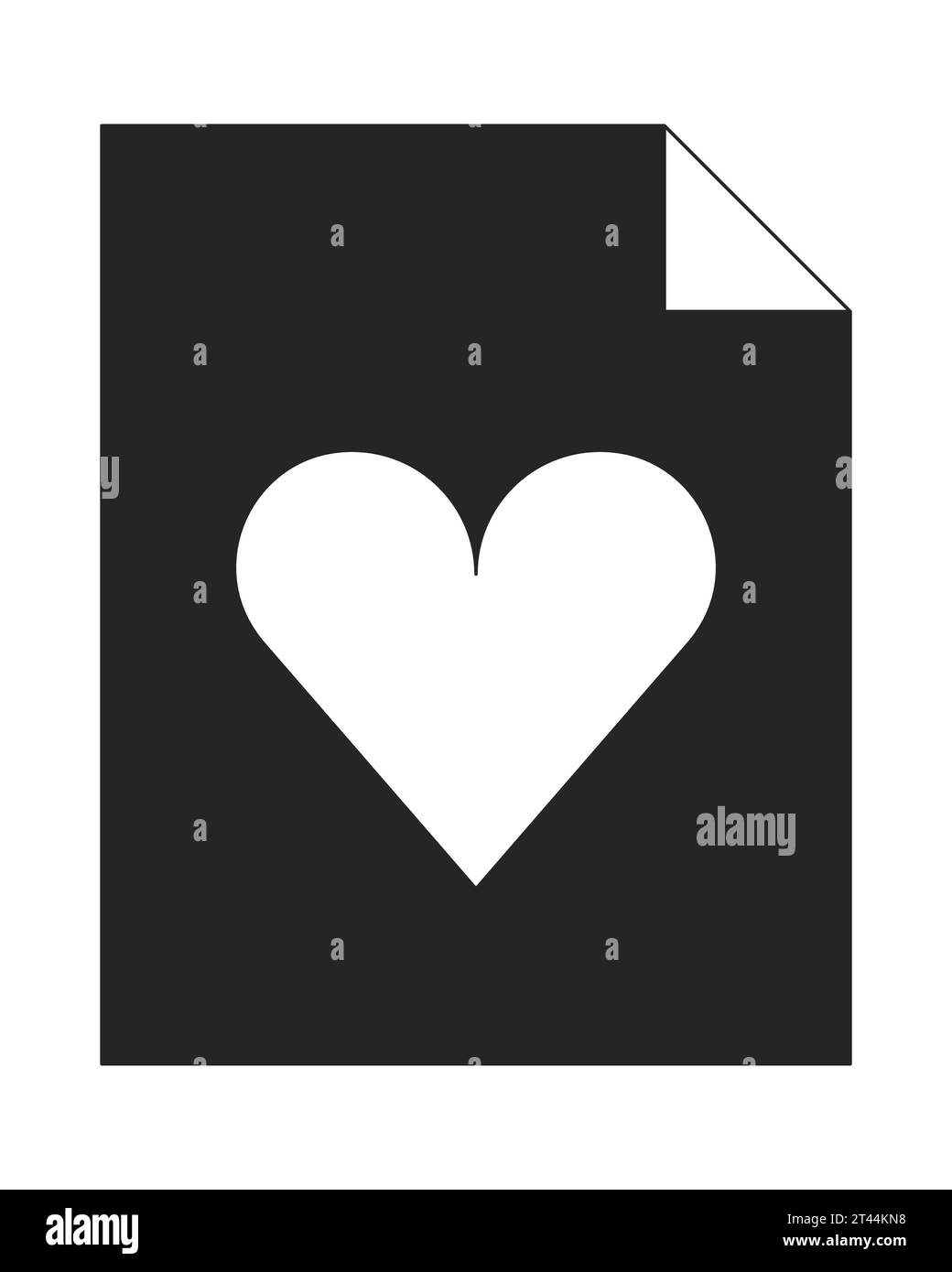 Heart File Desktop Shortcut Black And White 2d Line Cartoon Object Stock Vector Image And Art Alamy