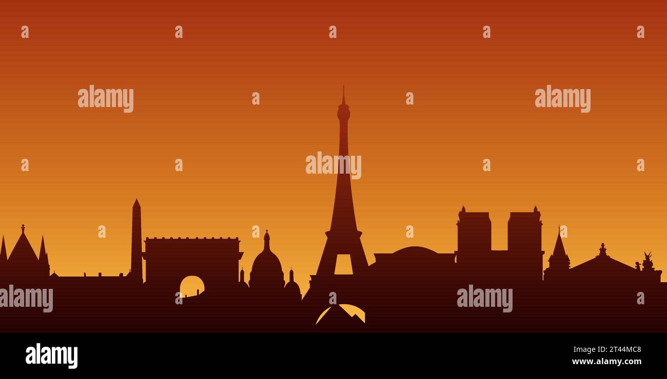 Paris City skyline. Silhouette City Paris France background. Vector ...