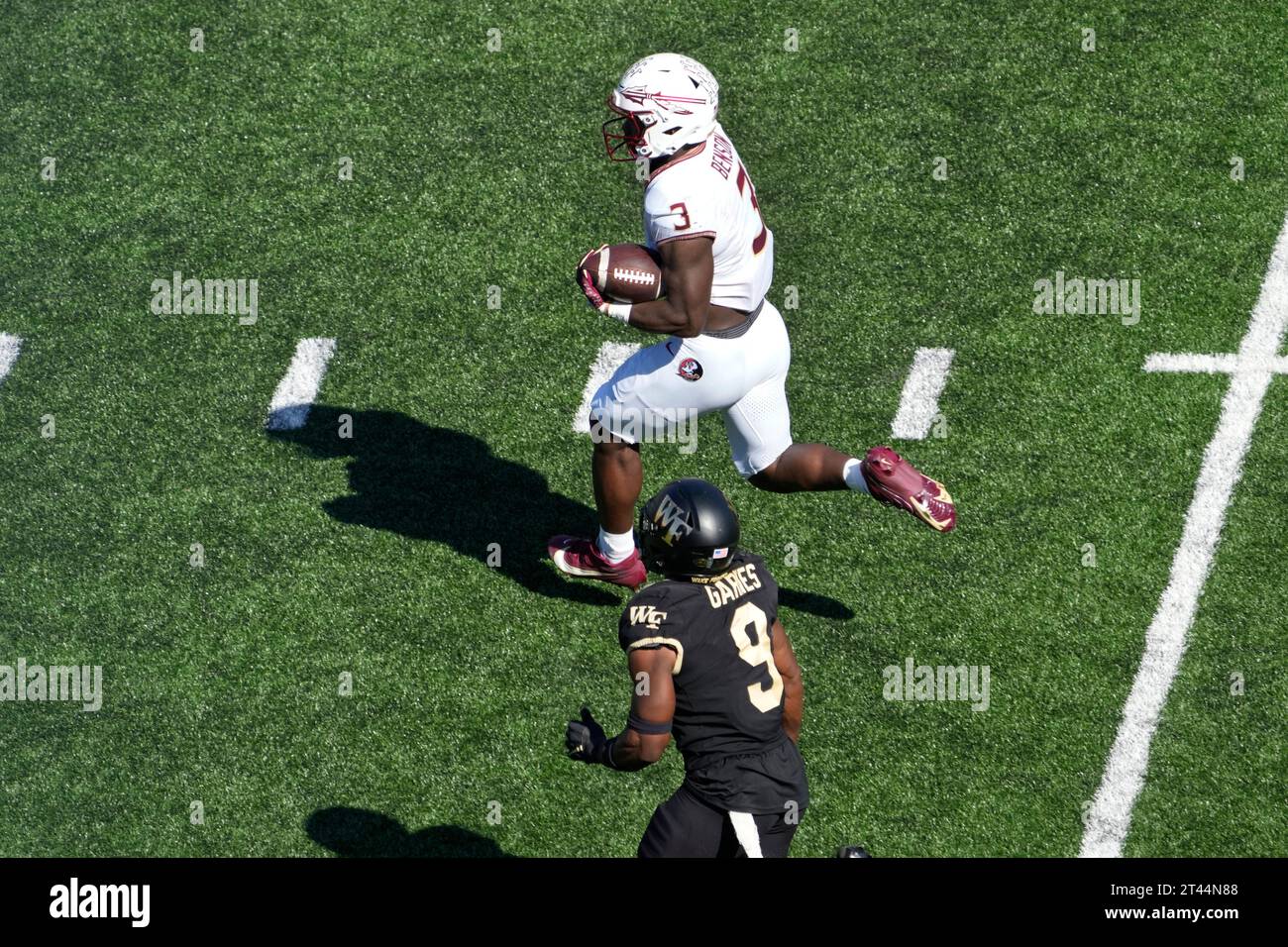 Florida State running back Trey Benson (3) runs past Wake Forest ...