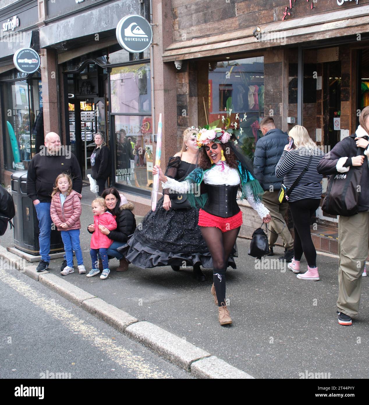 Newquay, Cornwall, UK. 28th October 2023. The annual zombie crawl for ...