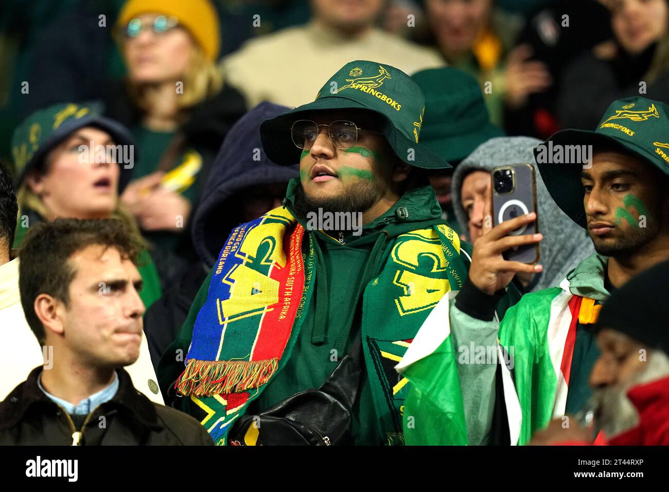 A general view of a South Africa fan before the Rugby World Cup 2023 ...