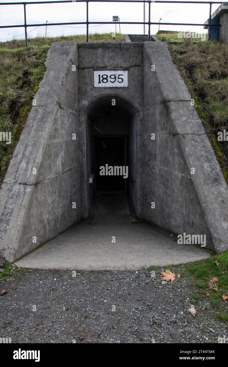 Doorway into the hillside at Fort Rodd Hill & Fisgard Lighthouse ...