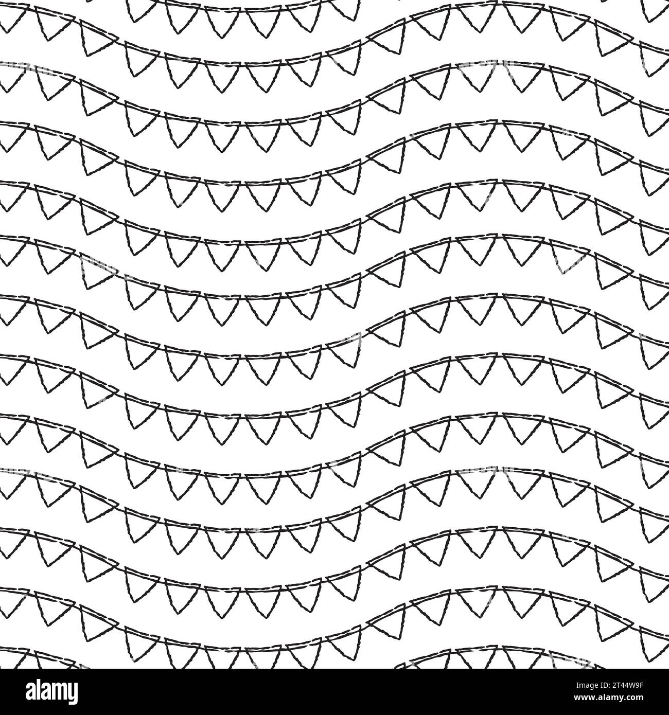 Vector pattern garland, flag on a transparent background. Line, hand ...