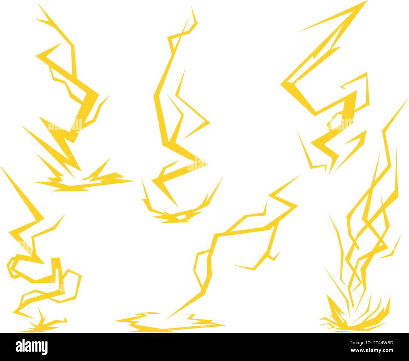 Lightning set, Install dynamic lightning. Modern vector illustration in ...
