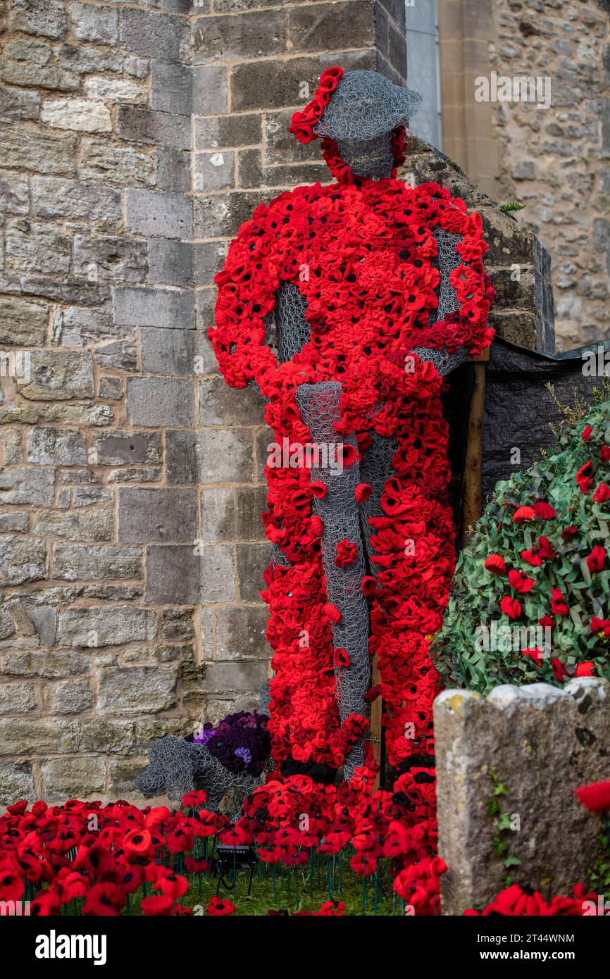 sculpture of a soldier covered in poppies for the royal british legion ...