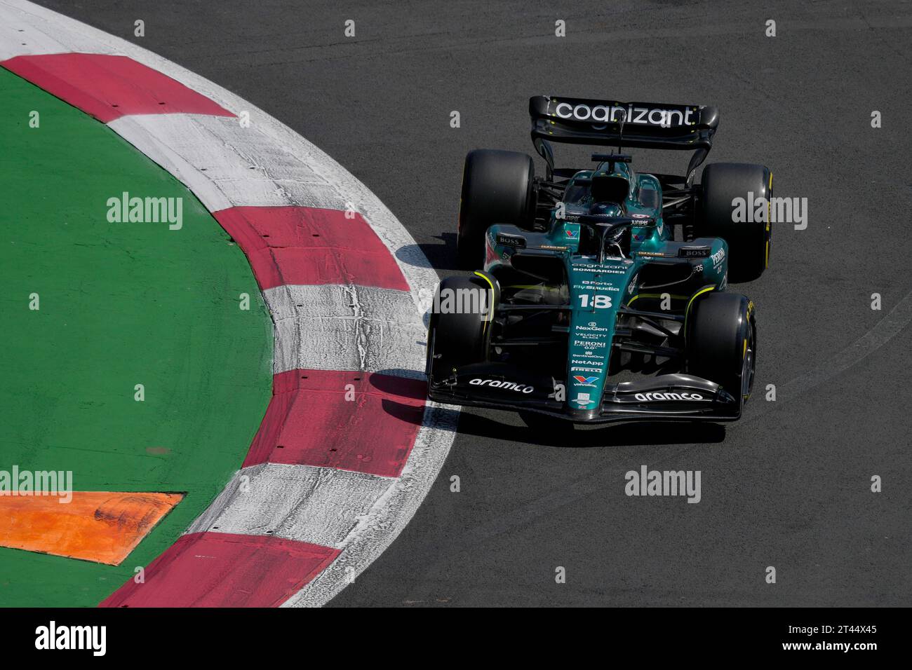 Aston Martin driver Lance Stroll of Canada makes a practice run prior ...