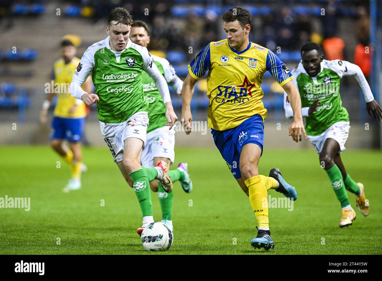 Beveren Waas, Belgium. 28th Oct, 2023. Francs Borains' Matthew Healy ...