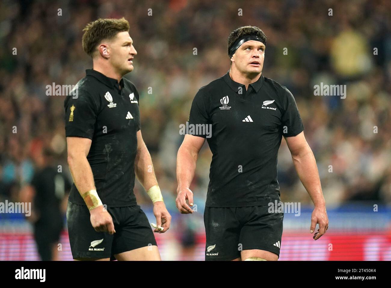 New Zealand's Jordie Barrett (left) and New Zealand's Scott Barrett in ...