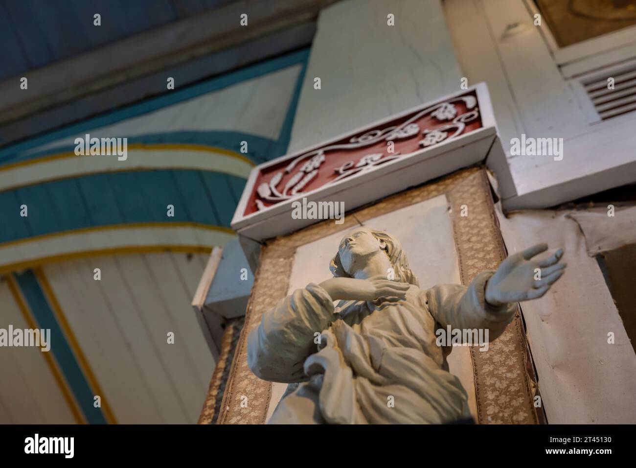 Detail of a Virgin Mary statue hand-carved by Father Antonio Ravalli at ...