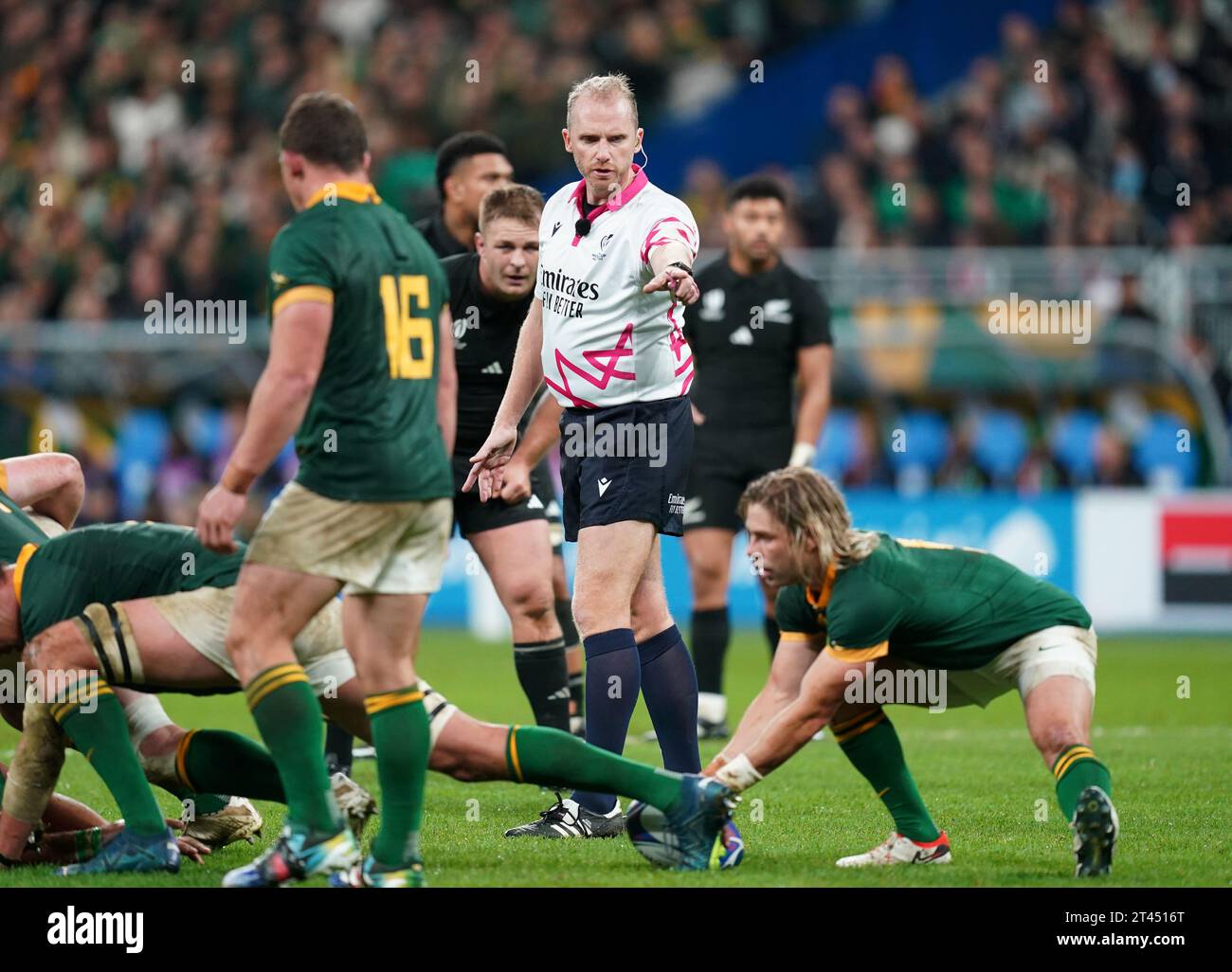 Referee Wayne Barnes during the Rugby World Cup 2023 final match at the ...