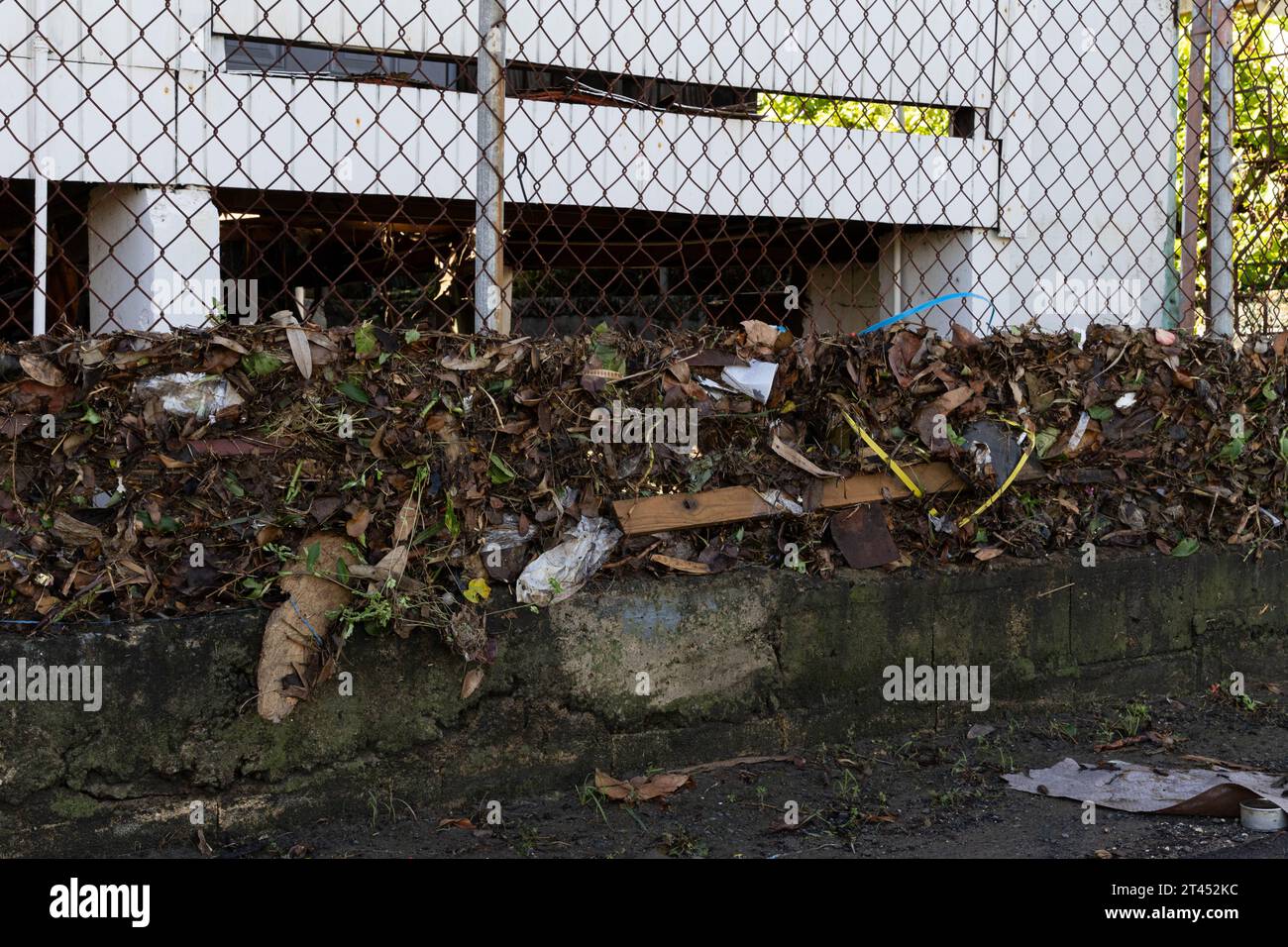 Puerto Rico. 28th Oct, 2023. Trash on a chainlink fence piled high ...