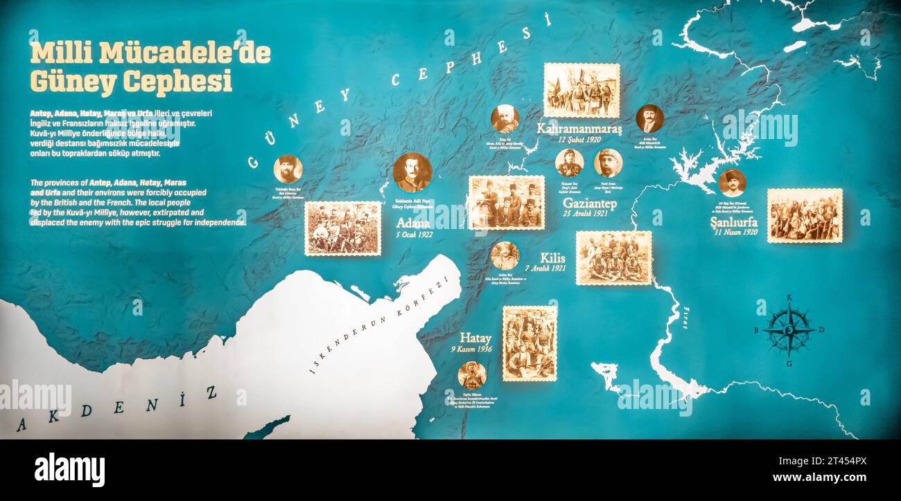 Turkish War for Independence map showing central Turkey cities and ...