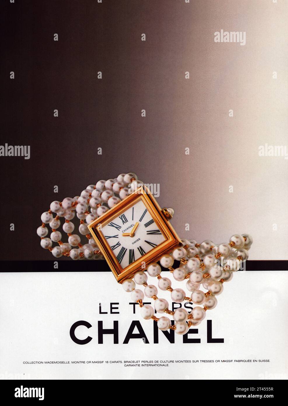Chanel Le Temps pearl and gold watch Chanel pearl bracelet watch ...