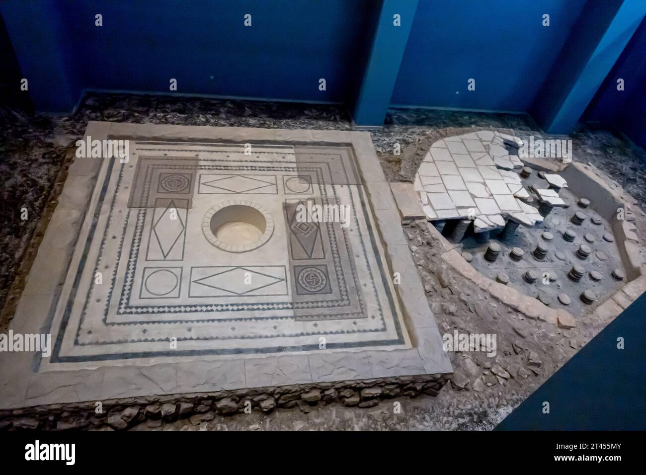 Bath complex mosaic - caldarium - 3rd century A.D. - Ancient city of ...