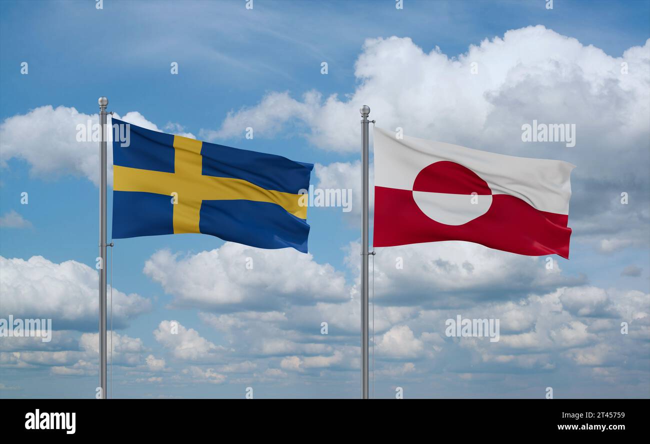 Sweden greenland flags 3d hi-res stock photography and images - Alamy
