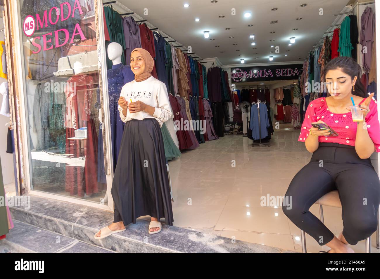 Female clothing store in the historic market in Antakya Hatay Turkey ...
