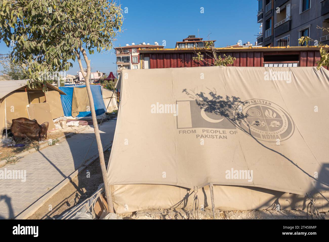Tent From people of Pakistan set up in Turkish city Antakya in Hatay ...