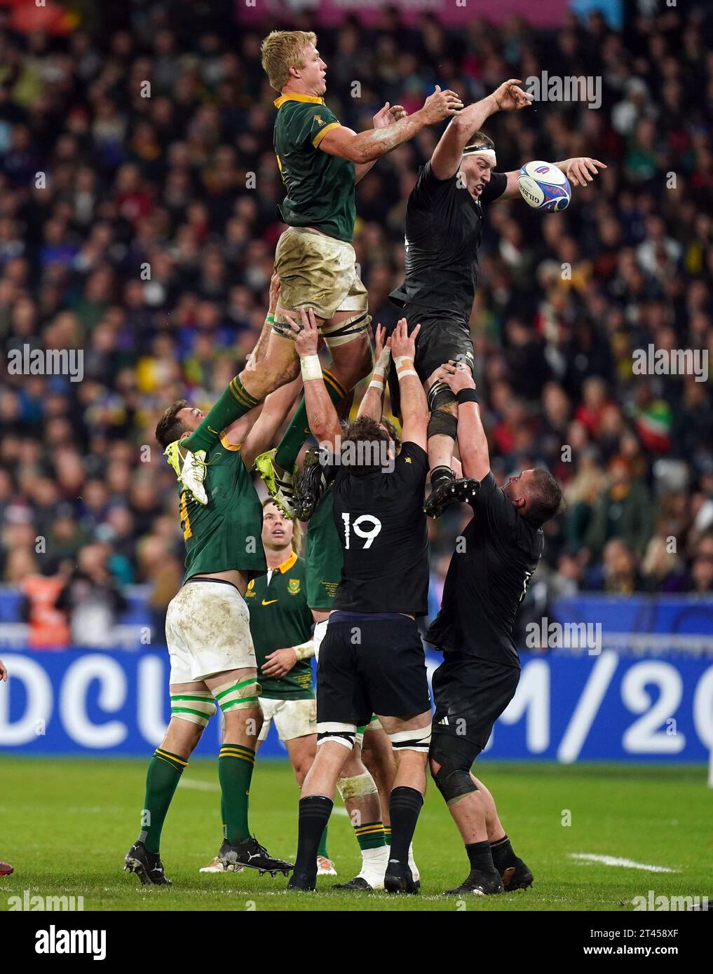 South Africa's Pieter-Steph Du Toit and New Zealand's Brodie Retallick ...