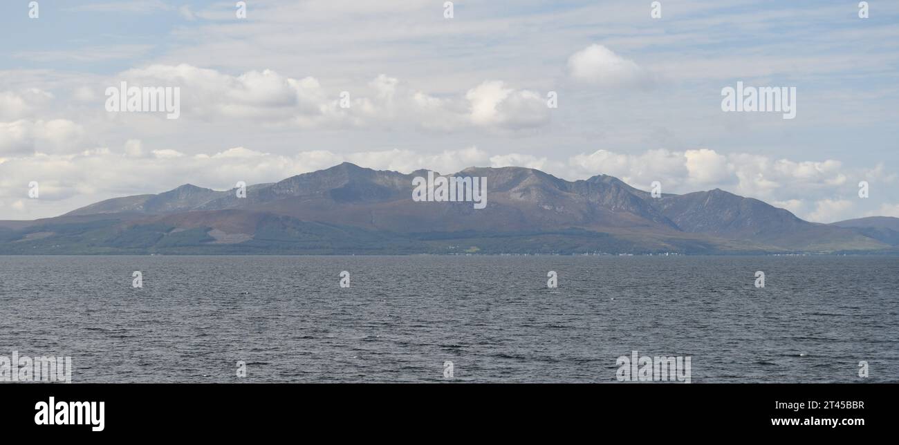Approaching the Isle of Arran on a September day Stock Photo - Alamy