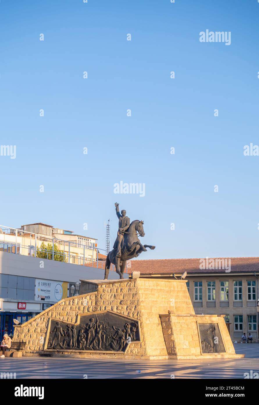 Ataturk Statue in Gaziantep Turkey. Cumhuriyet Meydanı (Square of the ...