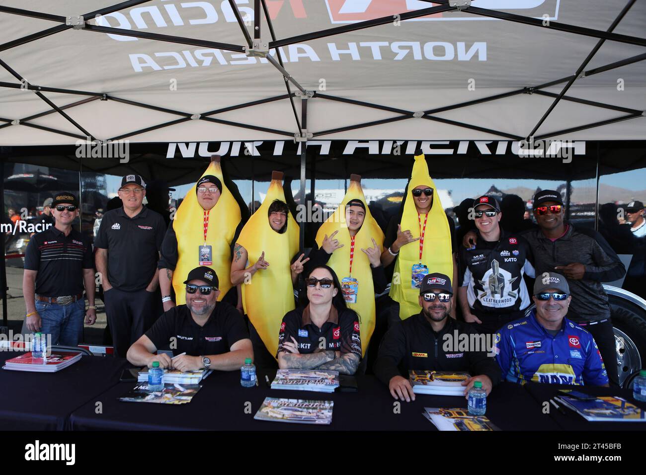 LAS VEGAS, NV - OCTOBER 28: Toyota drivers pose with fans dressed as ...
