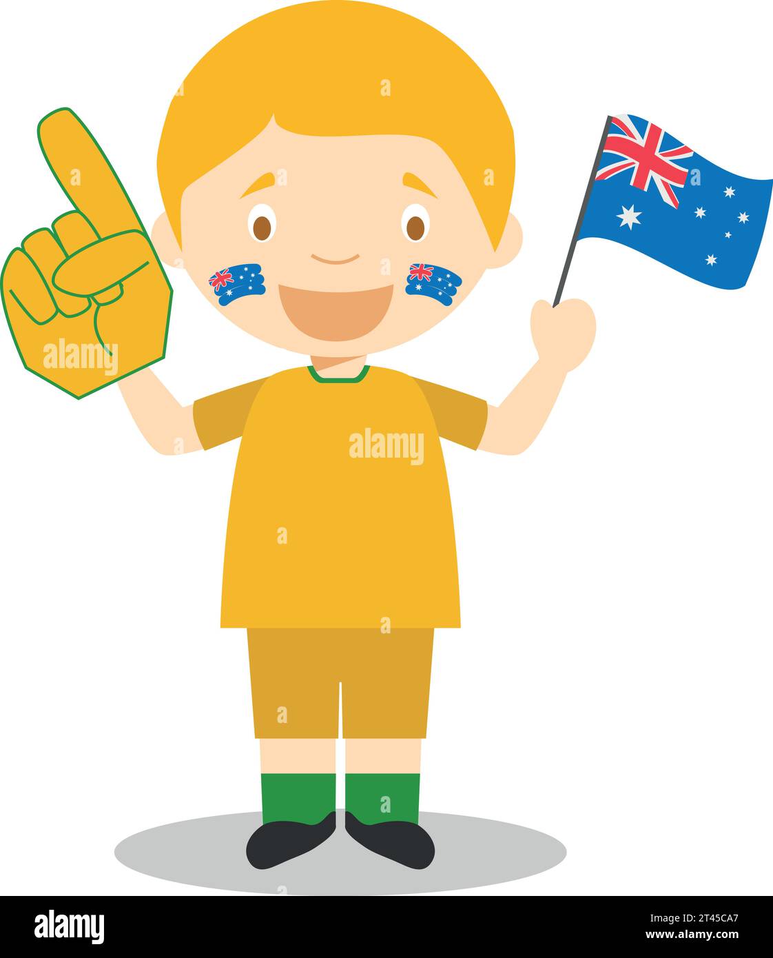 National sport team fan from Australia with flag and glove Vector ...